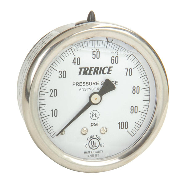 Trerice - D82B/D82LFB Pressure Gauge (Back Connection)